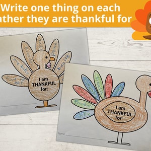 Gratitude Turkey Craft, I Am Thankful for Activity, Kindergarten Craft ...