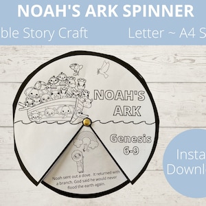 Noah's Ark Sunday School Craft Bible Story Activities - Etsy