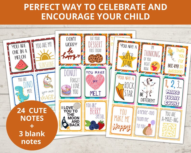 Lunchbox Notes for Kids Seasonal Lunchbox Notes Positive - Etsy