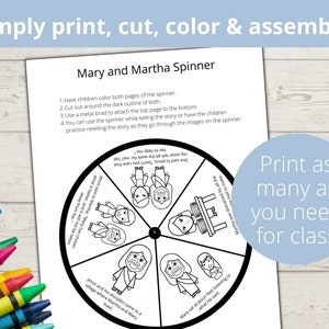 Mary and Martha, Luke 10, Kids Bible Craft, Bible Story Printable, Homeschool Bible Worksheets ...