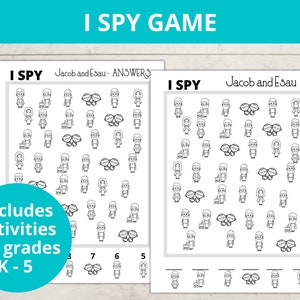 Jacob and Esau, Bible Story for Kids, Sunday School Activity, I Spy ...