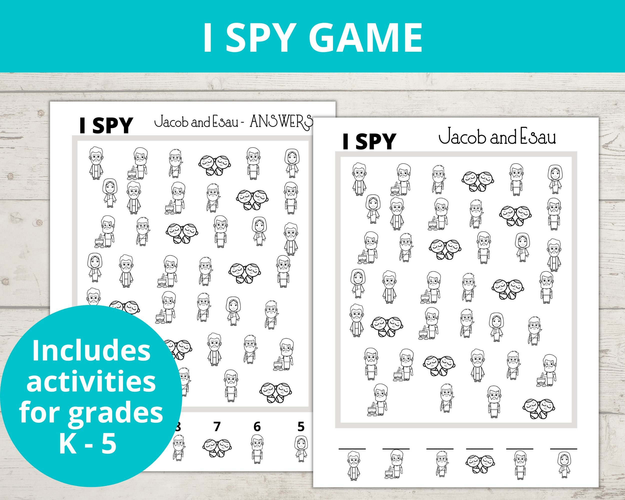Jacob and Esau, Bible Story for Kids, Sunday School Activity, I Spy ...