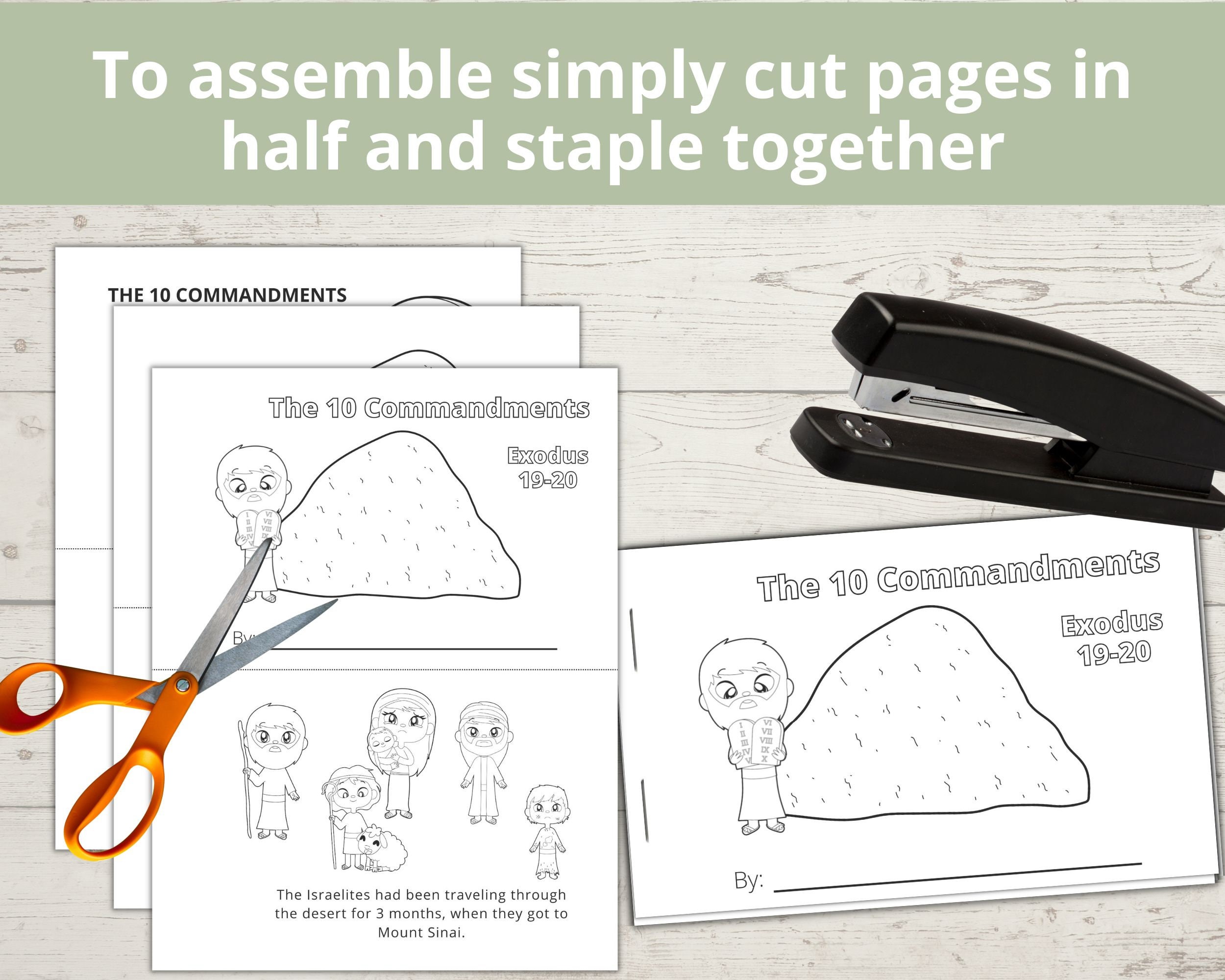 10 Commandments Activity, Bible Story Craft Preschool, Sunday School ...