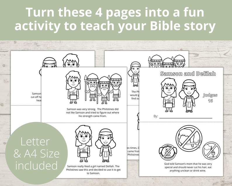 Samson and Delilah, Samson Bible Activities, Homeschool Bible, Mini ...