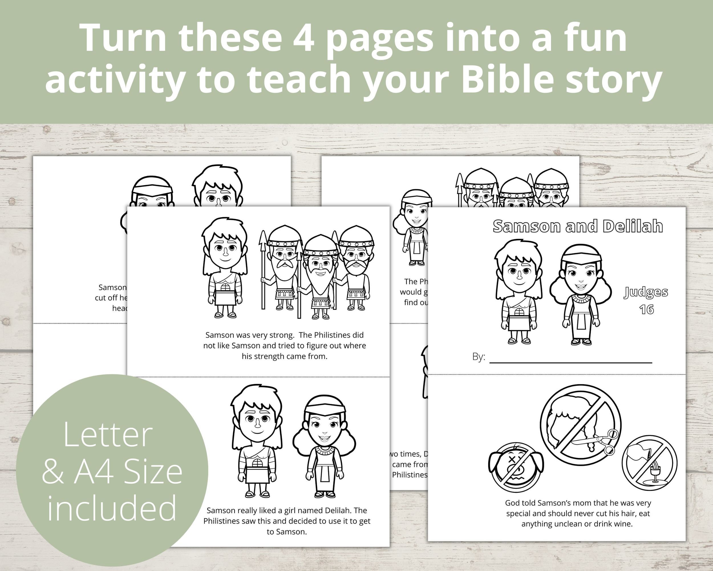 Samson and Delilah, Samson Bible Activities, Homeschool Bible, Mini ...