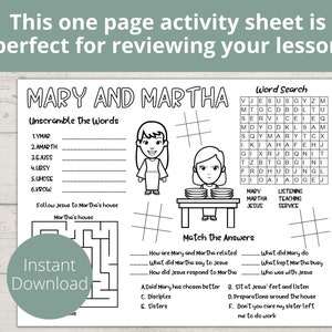 Mary and Martha Craft, Martha and Mary, Bible Activity, Church Kids ...