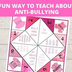 Pink Shirt Day, Kindness Cards, Fortune Teller, Anti Bullying, Cootie ...