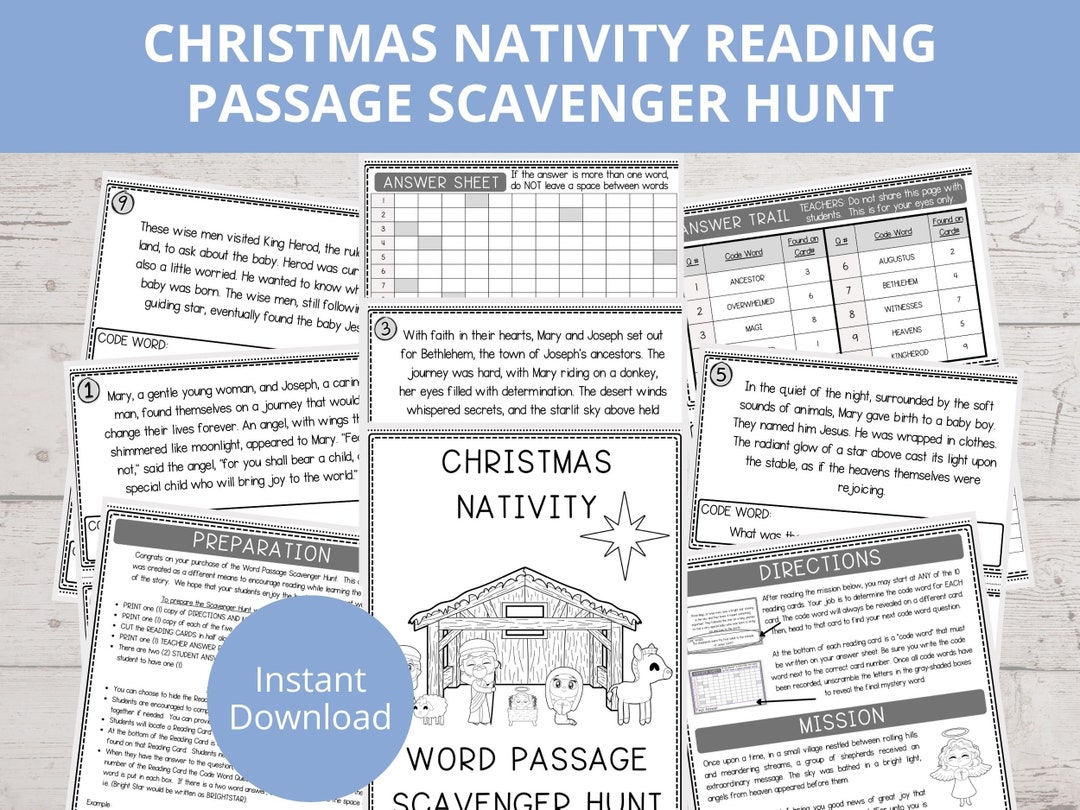 Christmas Reading Comprehension, Nativity Activity, Christmas Activity ...