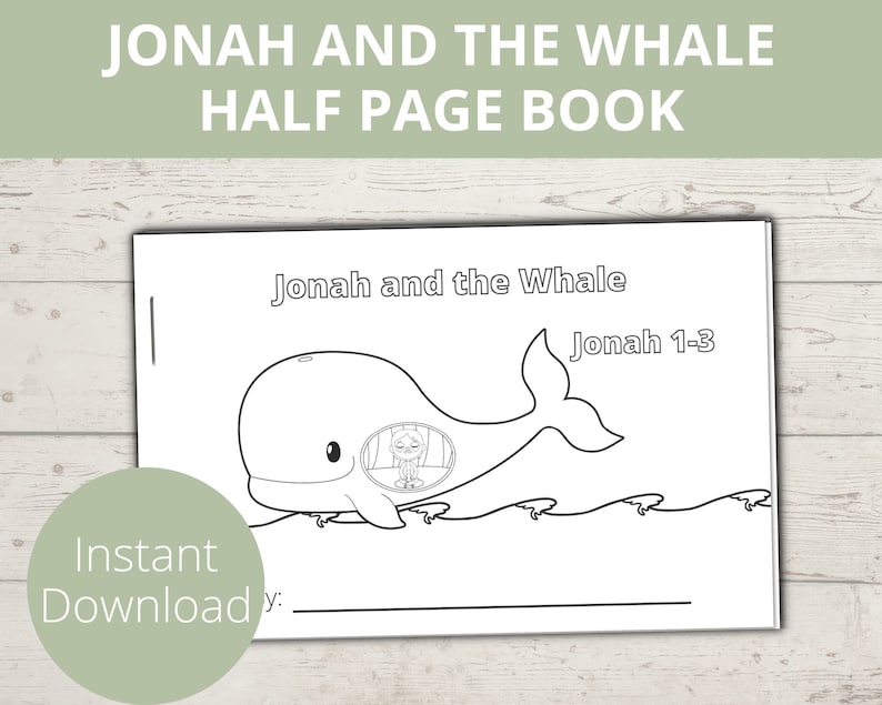 Jonah and the Whale Sunday School Activities Bible Story - Etsy