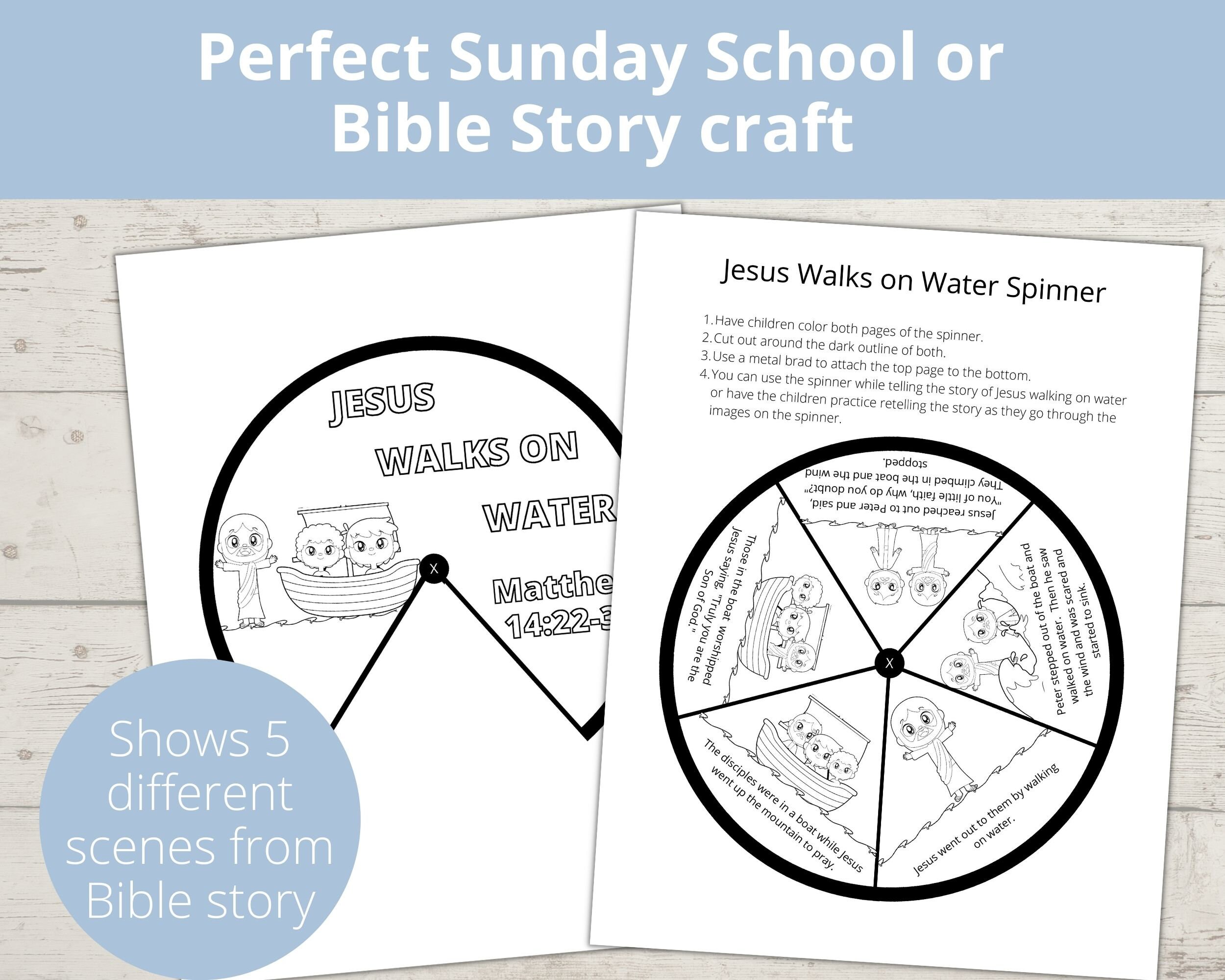Jesus Walks on Water Sunday School Craft, Bible Story Activities ...