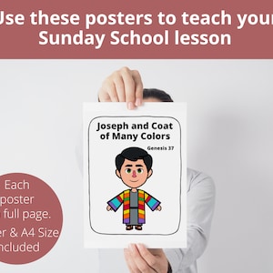 Joseph Coat of Many Colors, Bible Story Poster, Morning Basket, Church ...
