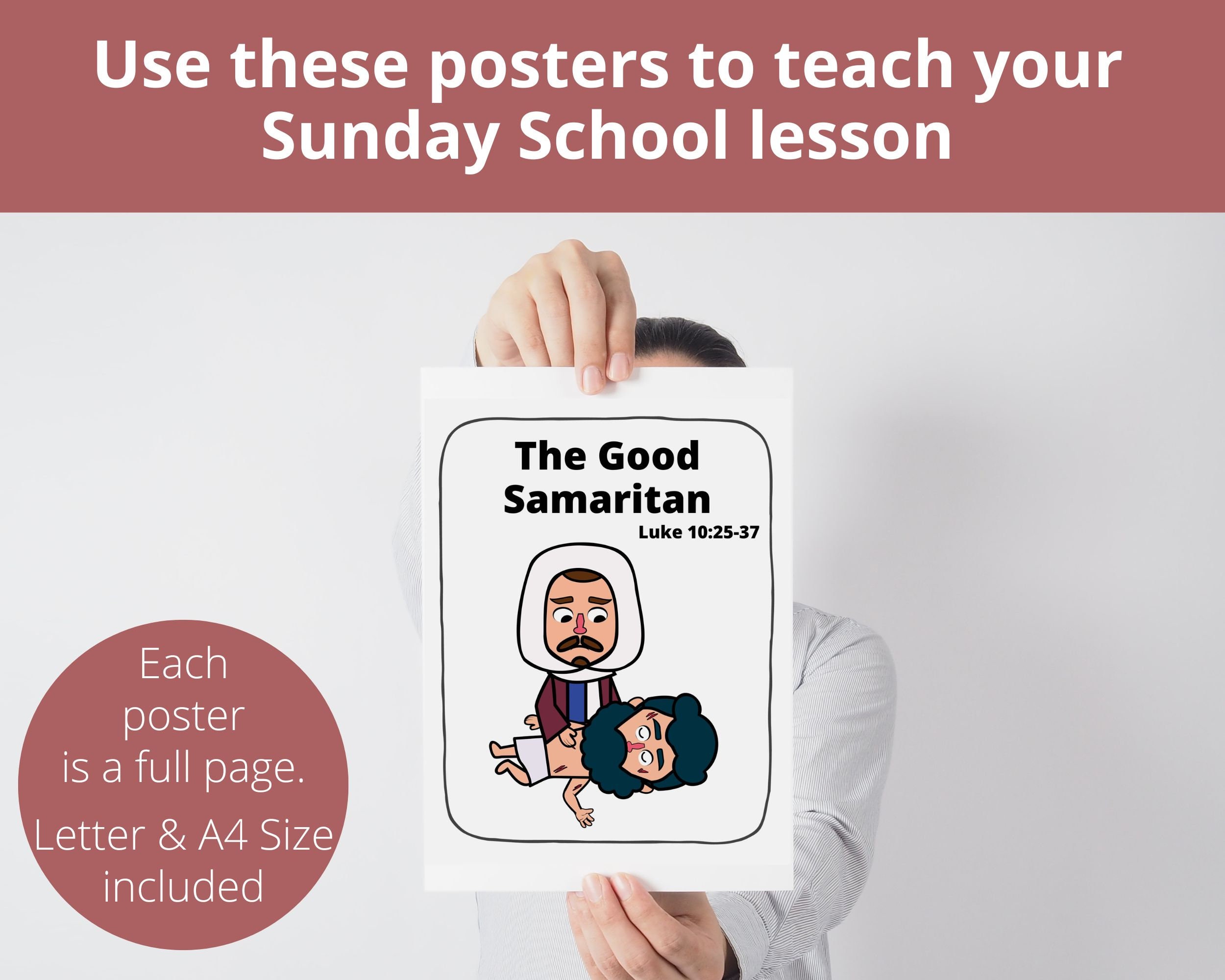 Good Samaritan Activity, Bible Story Poster, Bible Coloring Page for ...