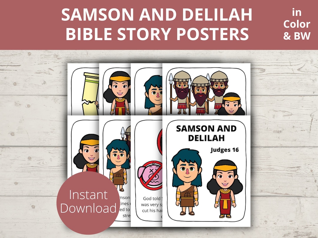 Samson and Delilah, Bible Story Lessons, Samson Bible Activities, Bible ...