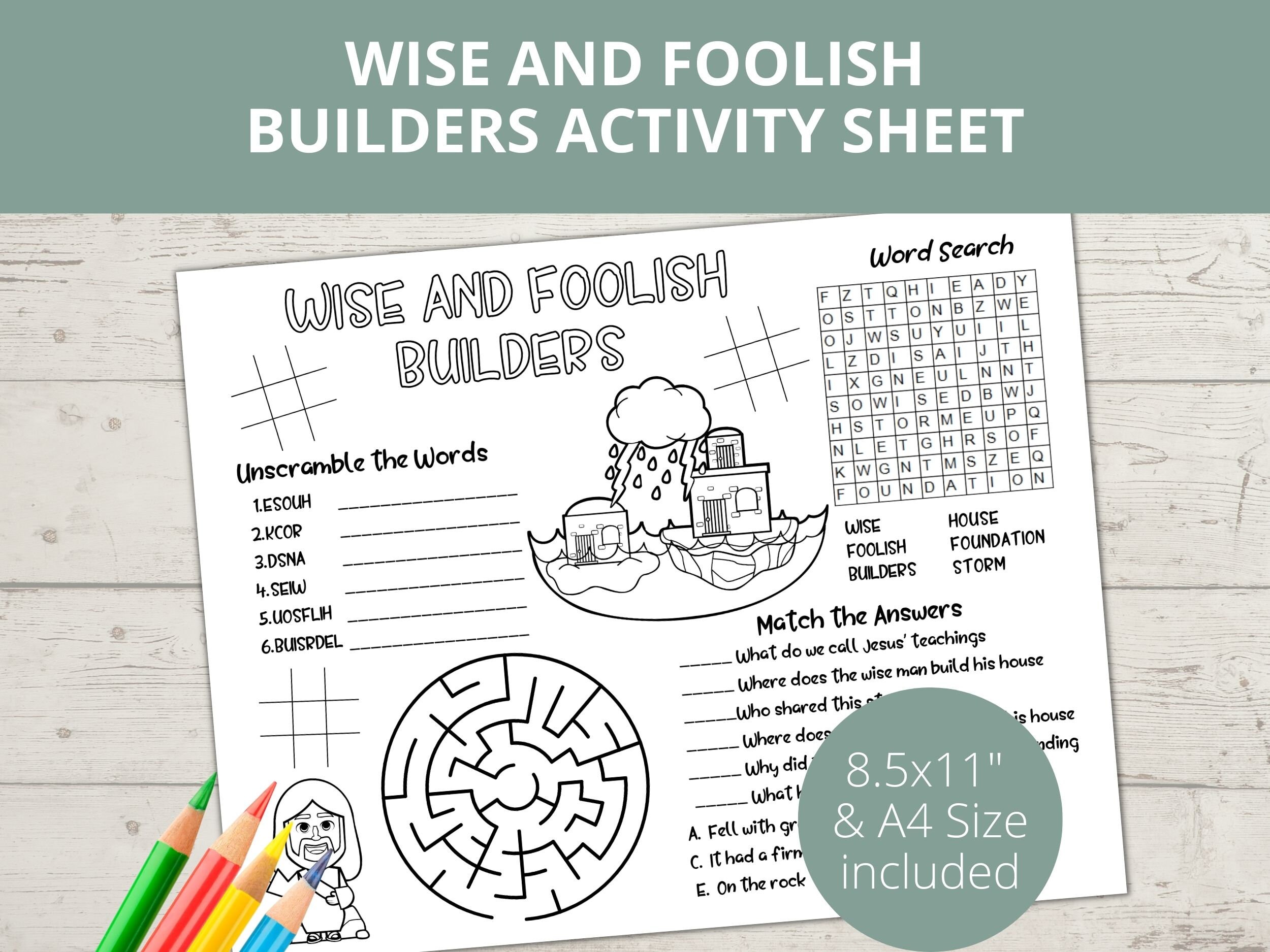 Wise and Foolish Builders Craft, Sunday School Activities, Build Your ...