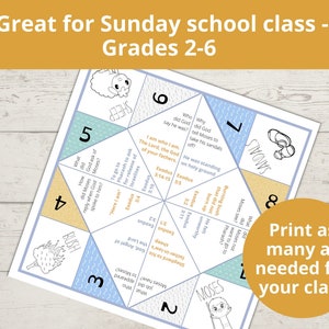 Sunday School Activities, Bible Story Craft, Fortune Teller Paper ...