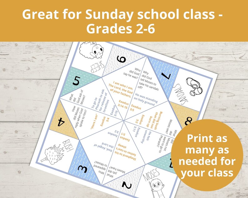 Sunday School Activities, Bible Story Craft, Fortune Teller Paper ...
