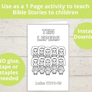 Ten Lepers, Sunday School Craft, Jesus Heals, Printable Mini Book ...
