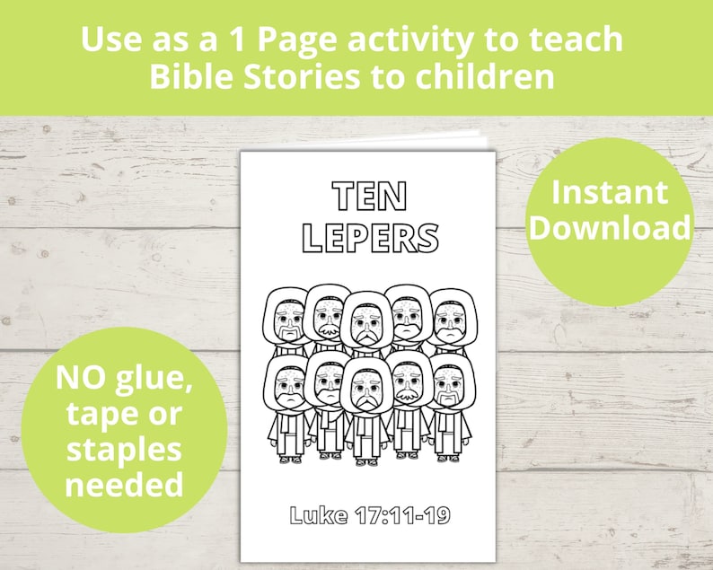 Ten Lepers, Sunday School Craft, Jesus Heals, Printable Mini Book ...
