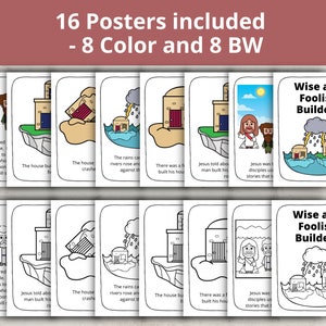 Wise and Foolish Builder, Bible Story Poster, Build Your House on the ...