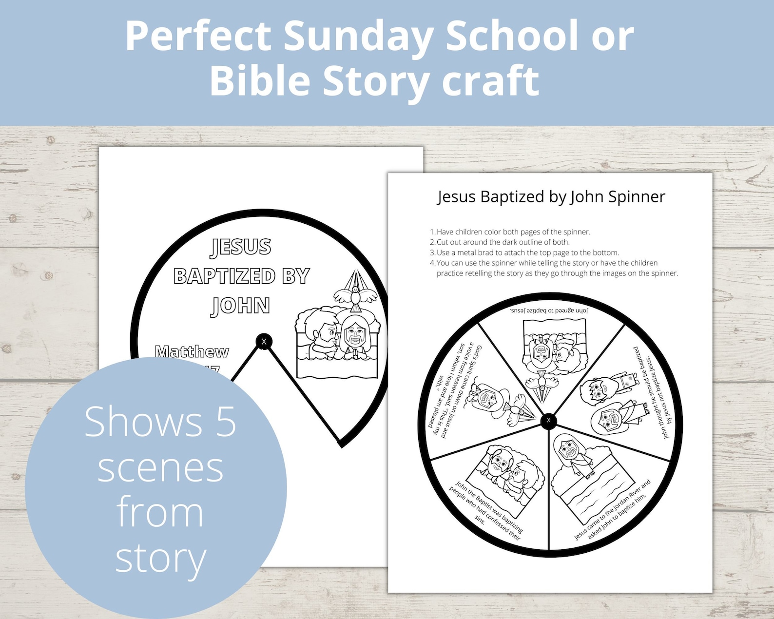 Jesus Baptism, John the Baptist Jesus, Bible Story Printable, Sunday ...