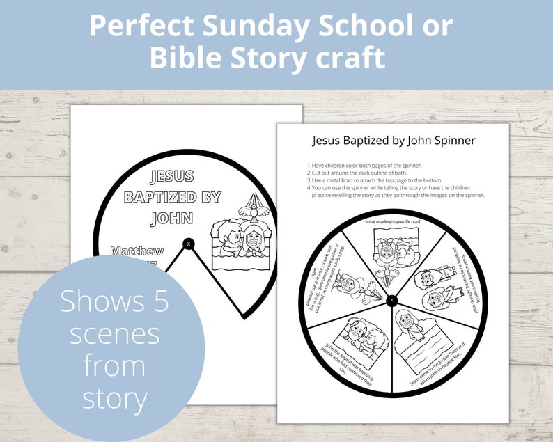 Jesus Baptism, John the Baptist Jesus, Bible Story Printable, Sunday ...