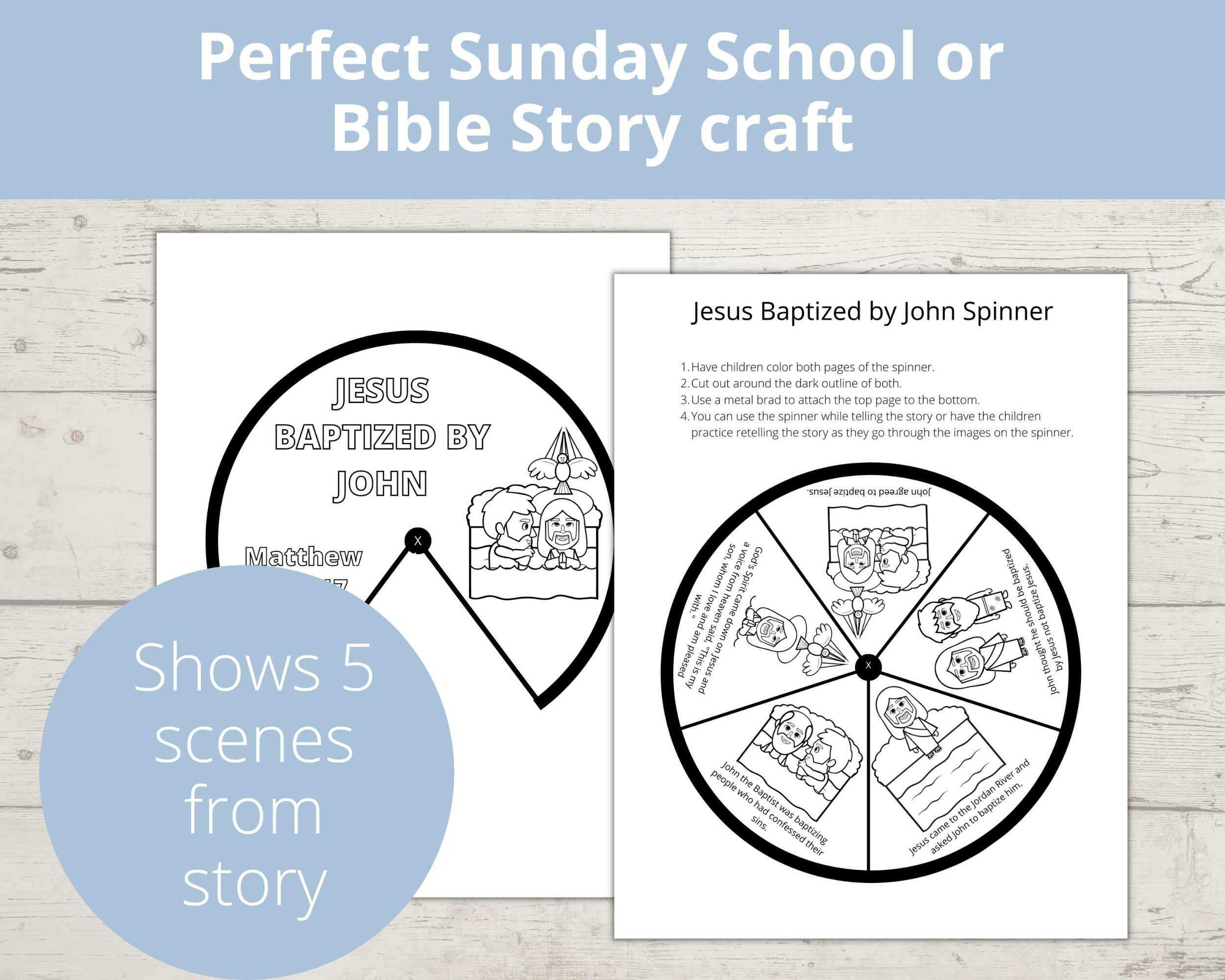 Jesus Baptism, John the Baptist Jesus, Bible Story Printable, Sunday ...