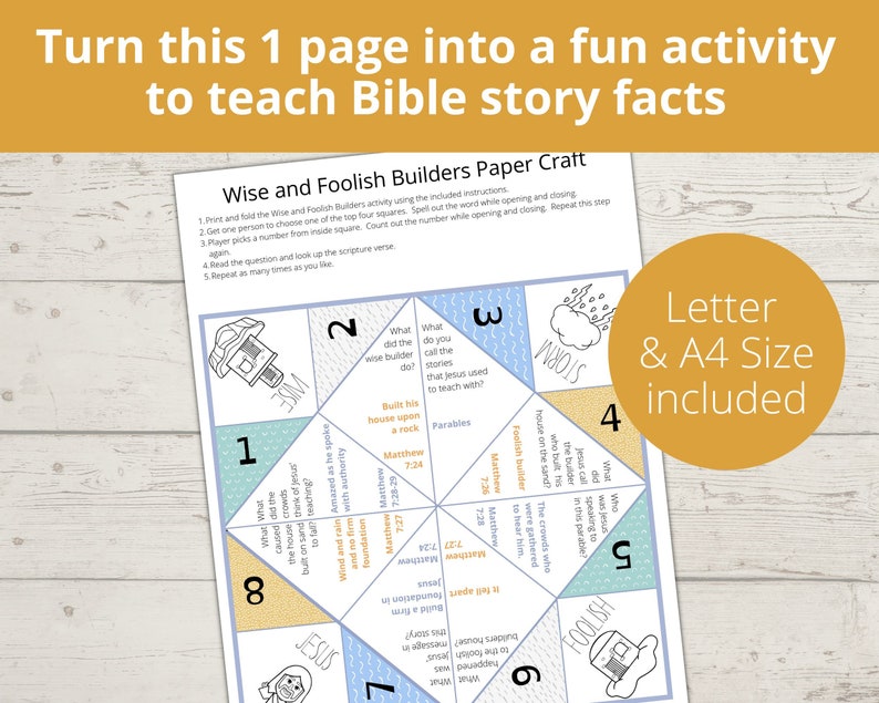 Wise and Foolish Builders Story Activity, Sunday School Craft ...