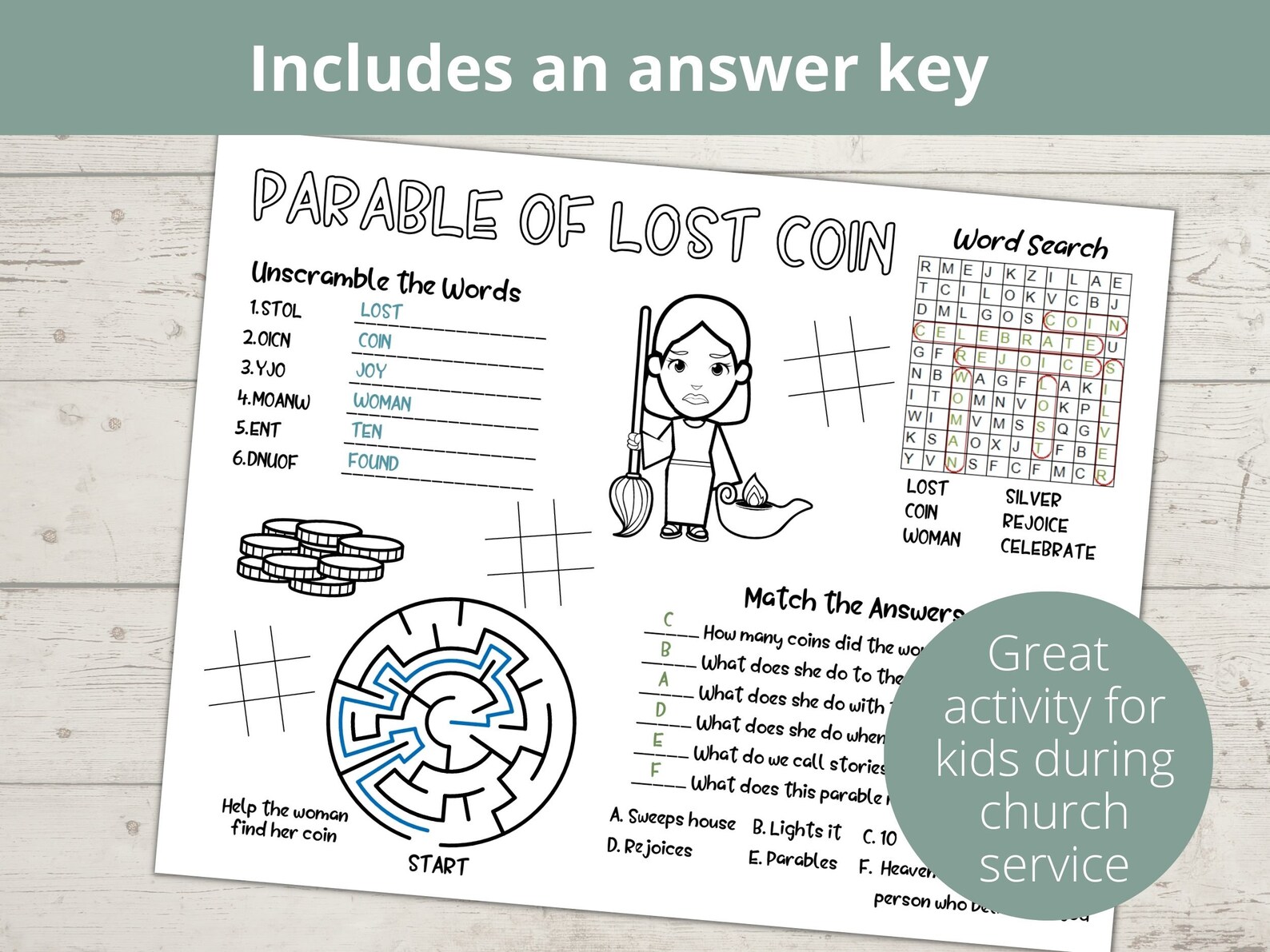 Parable of the Lost Coin, Parable of Jesus, Bible Activity, Church Kids ...