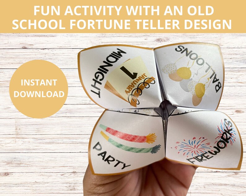 New Years Eve Game, Joke Teller, Fortune Teller, Cootie Catcher, Party ...