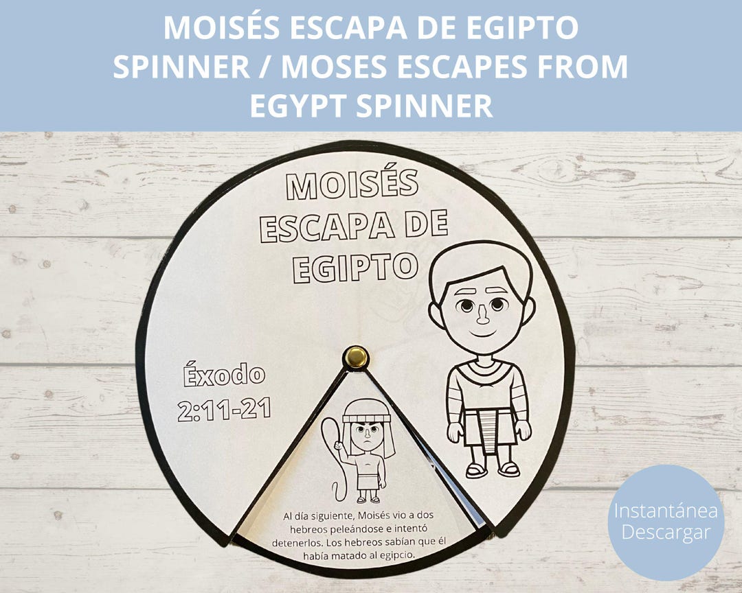 Moses Escapes From Egypt in Spanish, Moisés Escapa De Egipto Spinner En ...