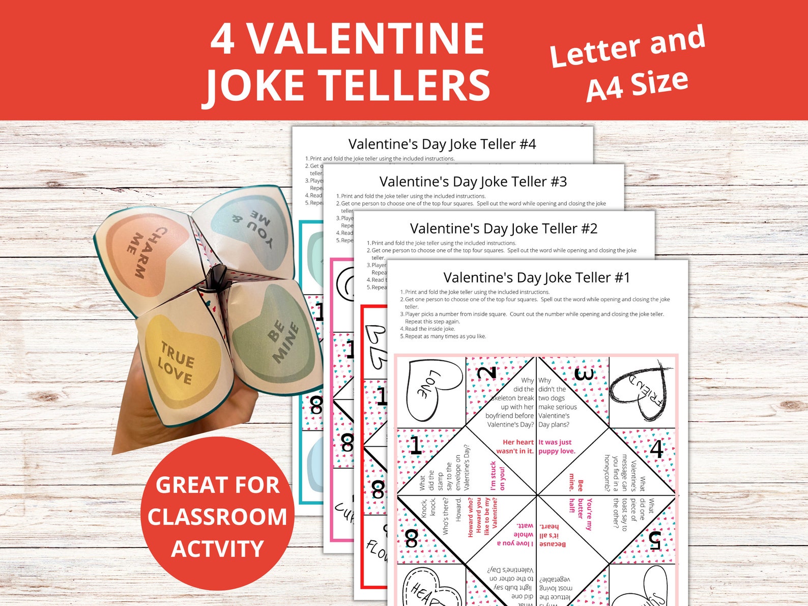 Valentines Day Cards for Kids, Jokes for Kids, Fortune Teller, Cootie ...