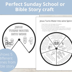 Jesus Turns Water Into Wine Bible Story, Sunday School Craft, Miracles ...