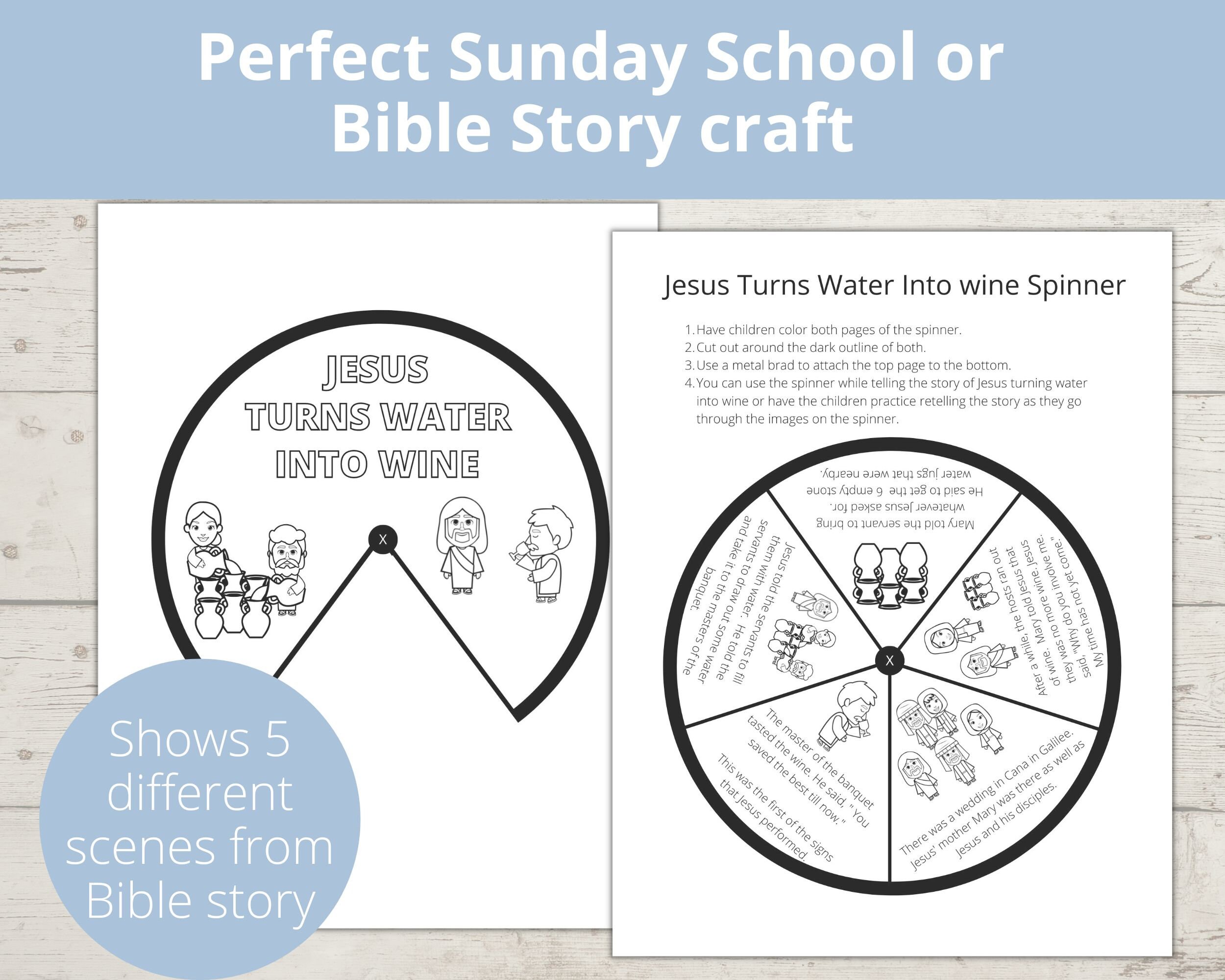 Jesus Turns Water Into Wine Bible Story, Sunday School Craft, Miracles ...