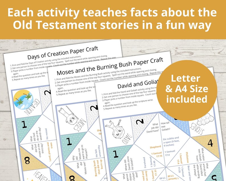 Sunday School Activities, Bible Story Craft, Fortune Teller Paper ...