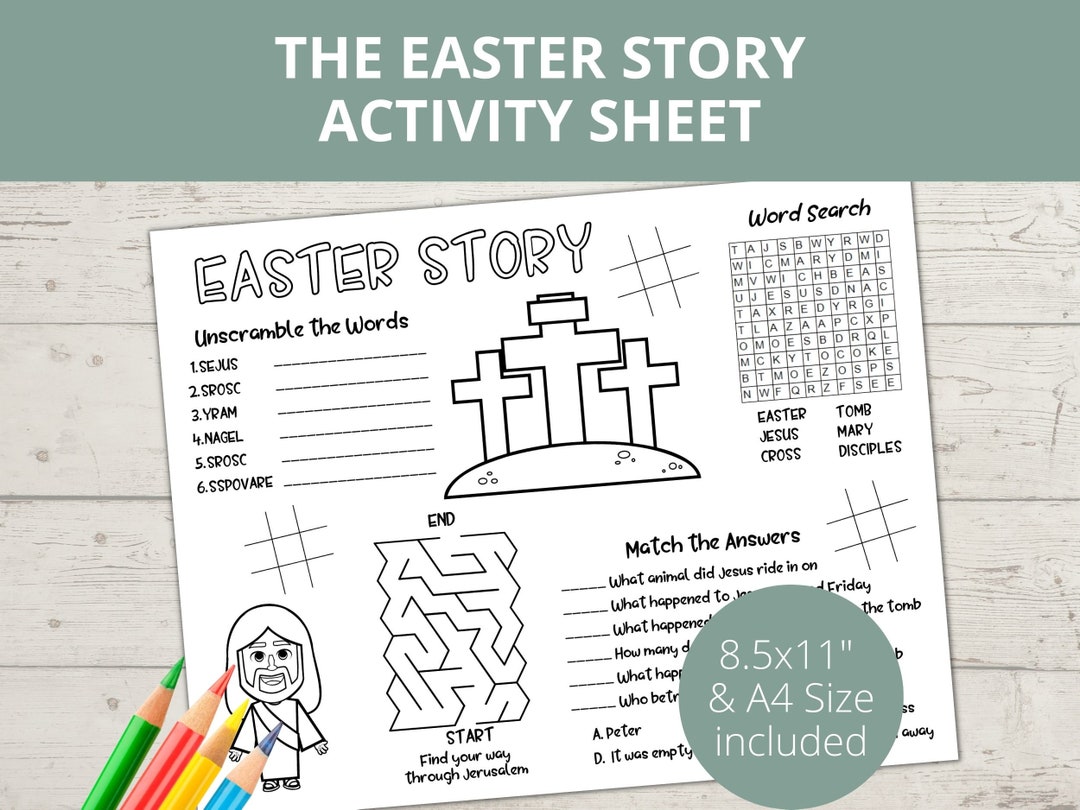 Holy Week Activities for Kids, Bible Activity, the Easter Story, Church ...