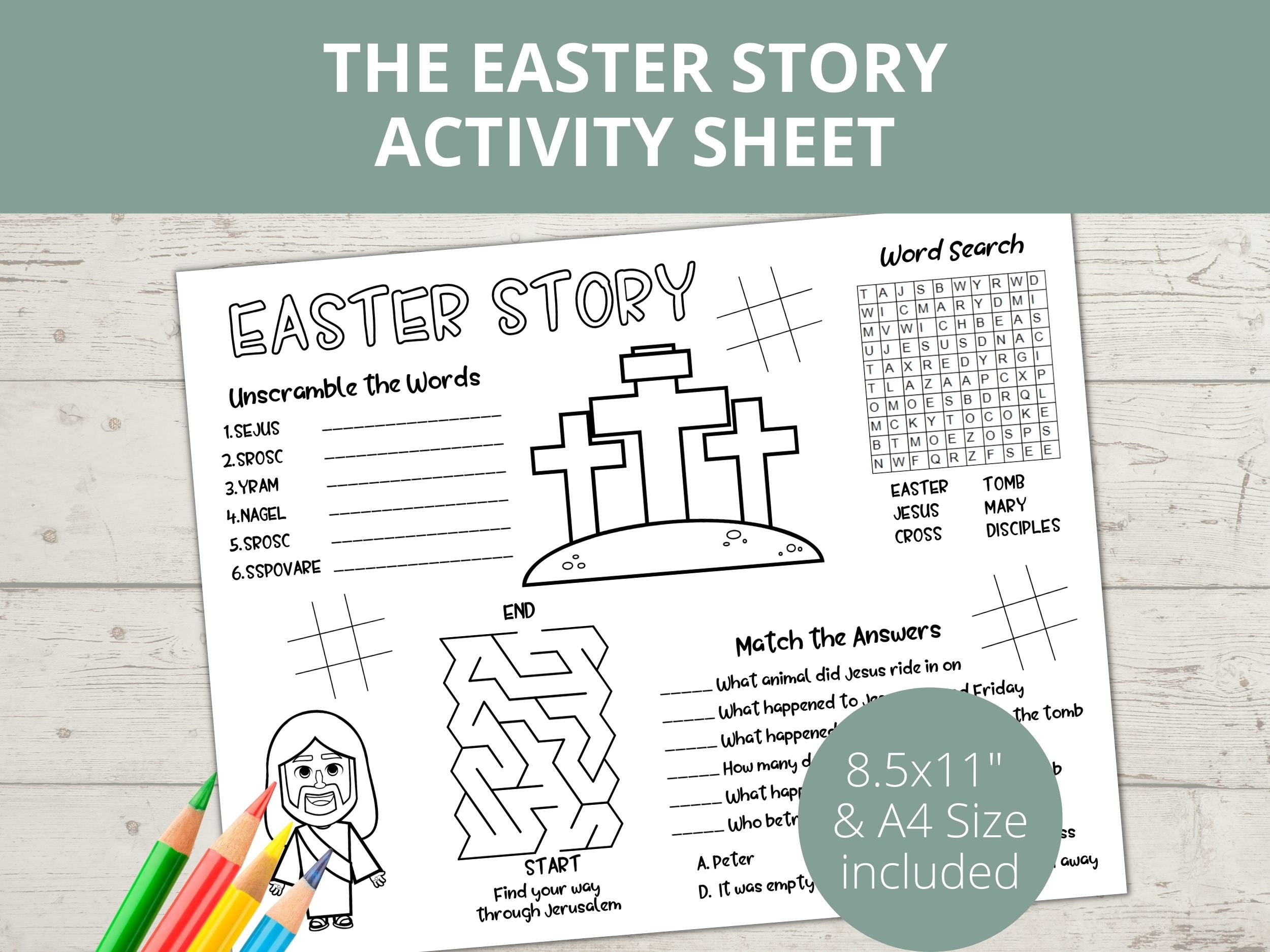 Holy Week Activities for Kids, Bible Activity, the Easter Story, Church ...