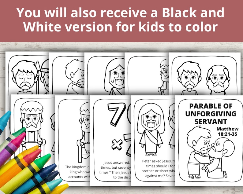 Parable of Unforgiving Servant, Bible Crafts for Kids, Church Bulletin ...