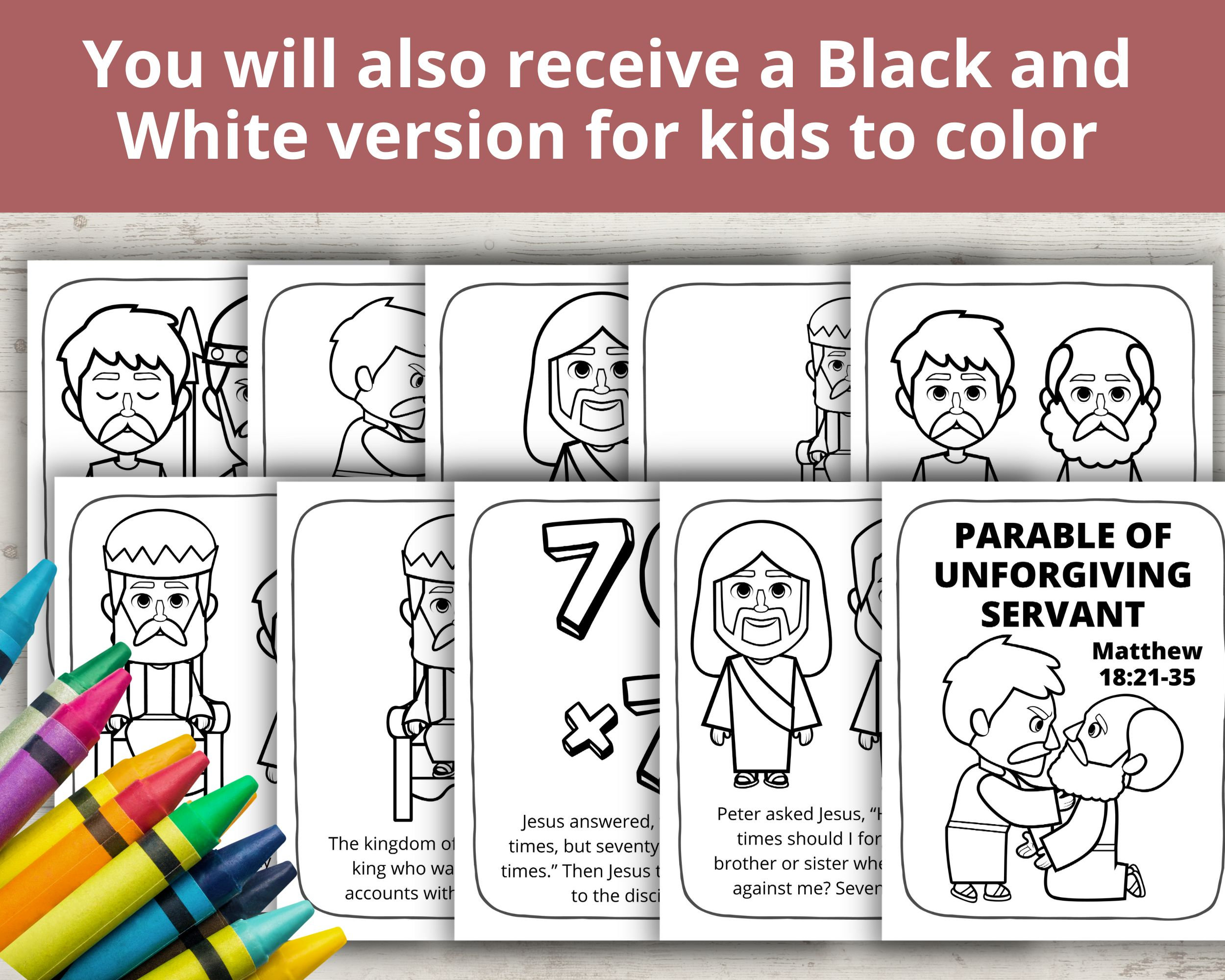 Parable of Unforgiving Servant, Bible Crafts for Kids, Church Bulletin ...