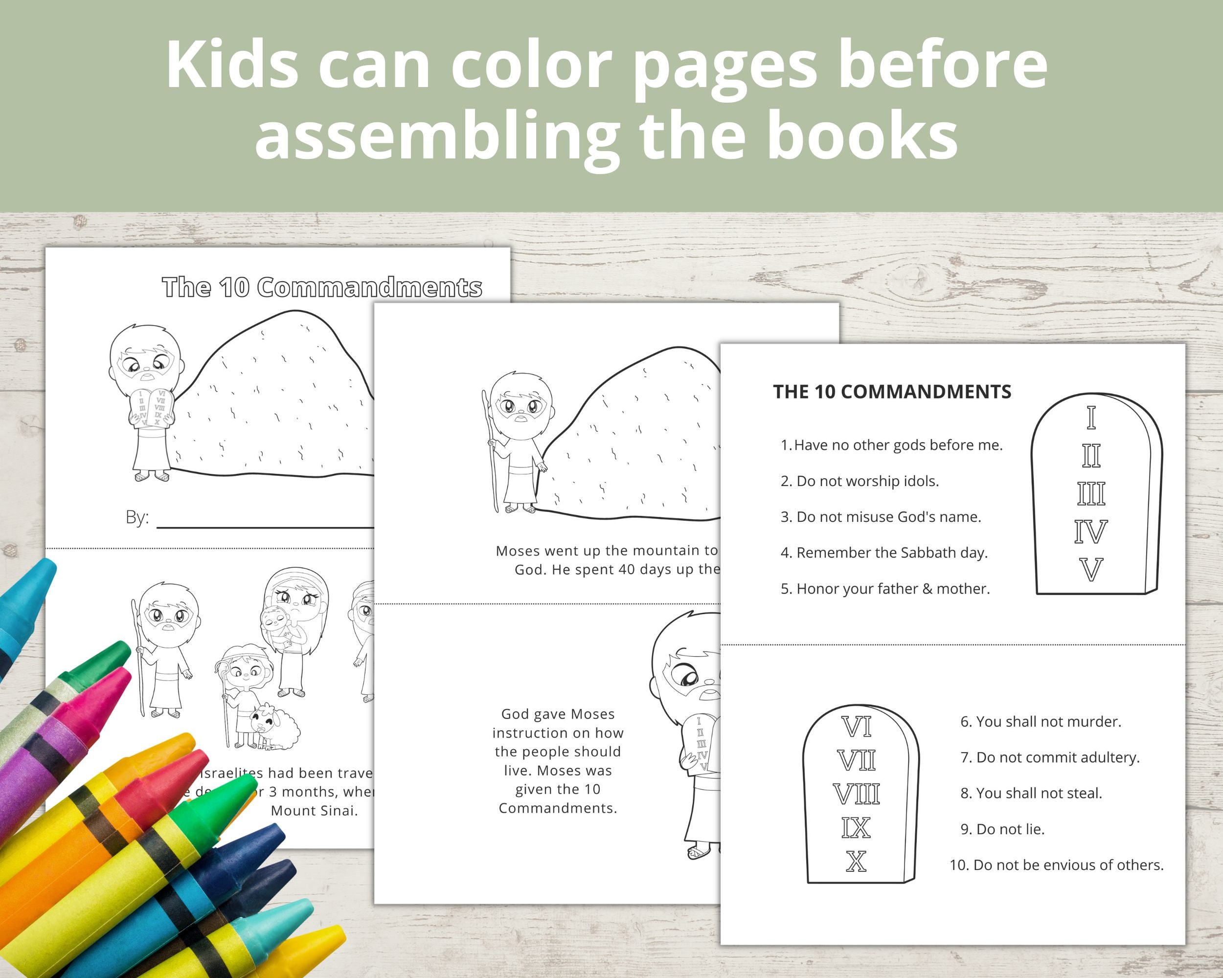 10 Commandments Activity, Bible Story Craft Preschool, Sunday School ...