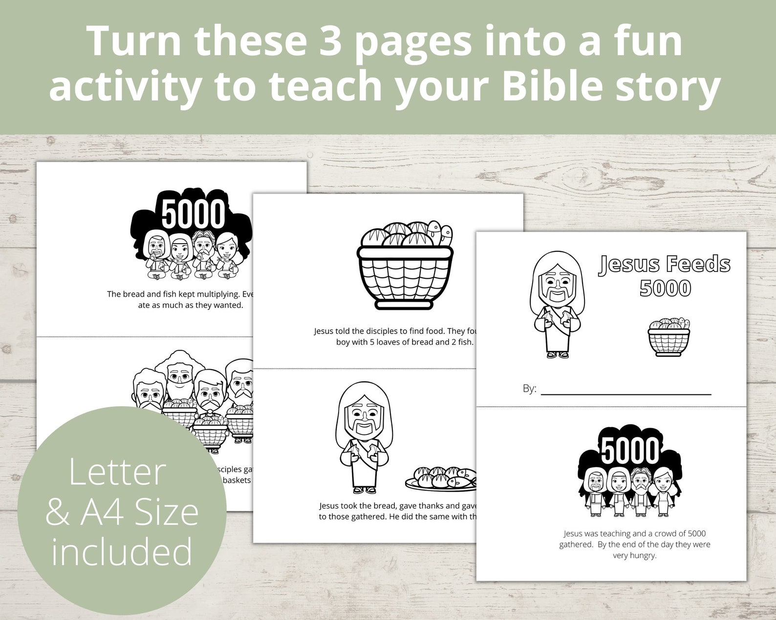 Jesus Feeds 5000 Craft, Miracles of Jesus for Kids, Fish and Loaves ...