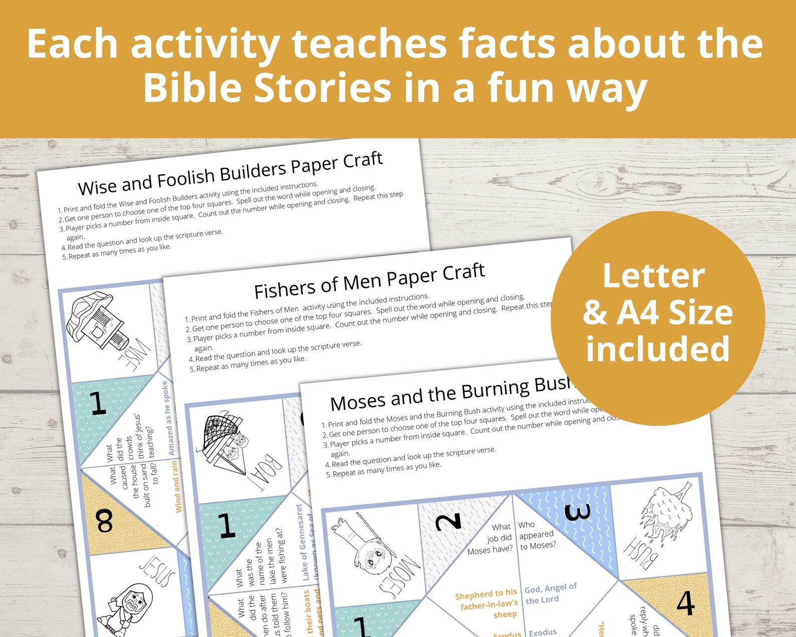 Bible Cootie Catcher, Cootie Catcher for Kids, Bible Story for Kids ...