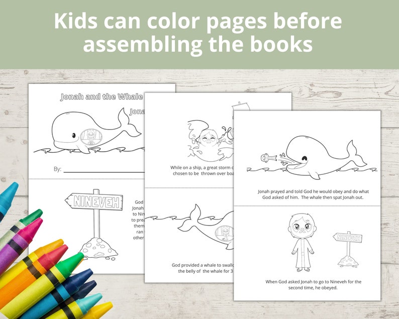 Jonah and the Whale, Sunday School Activities, Bible Story Coloring ...