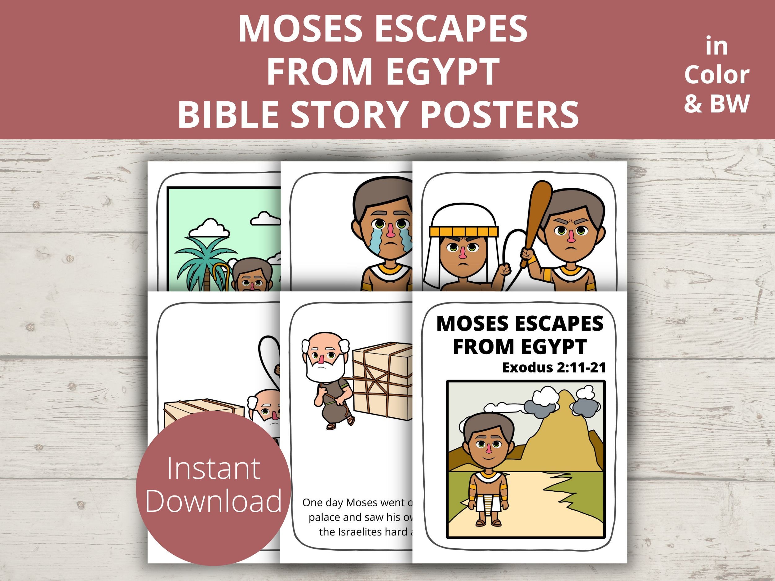 Moses Escapes Egypt, Bible Posters for Kids, Moses Craft, Church ...