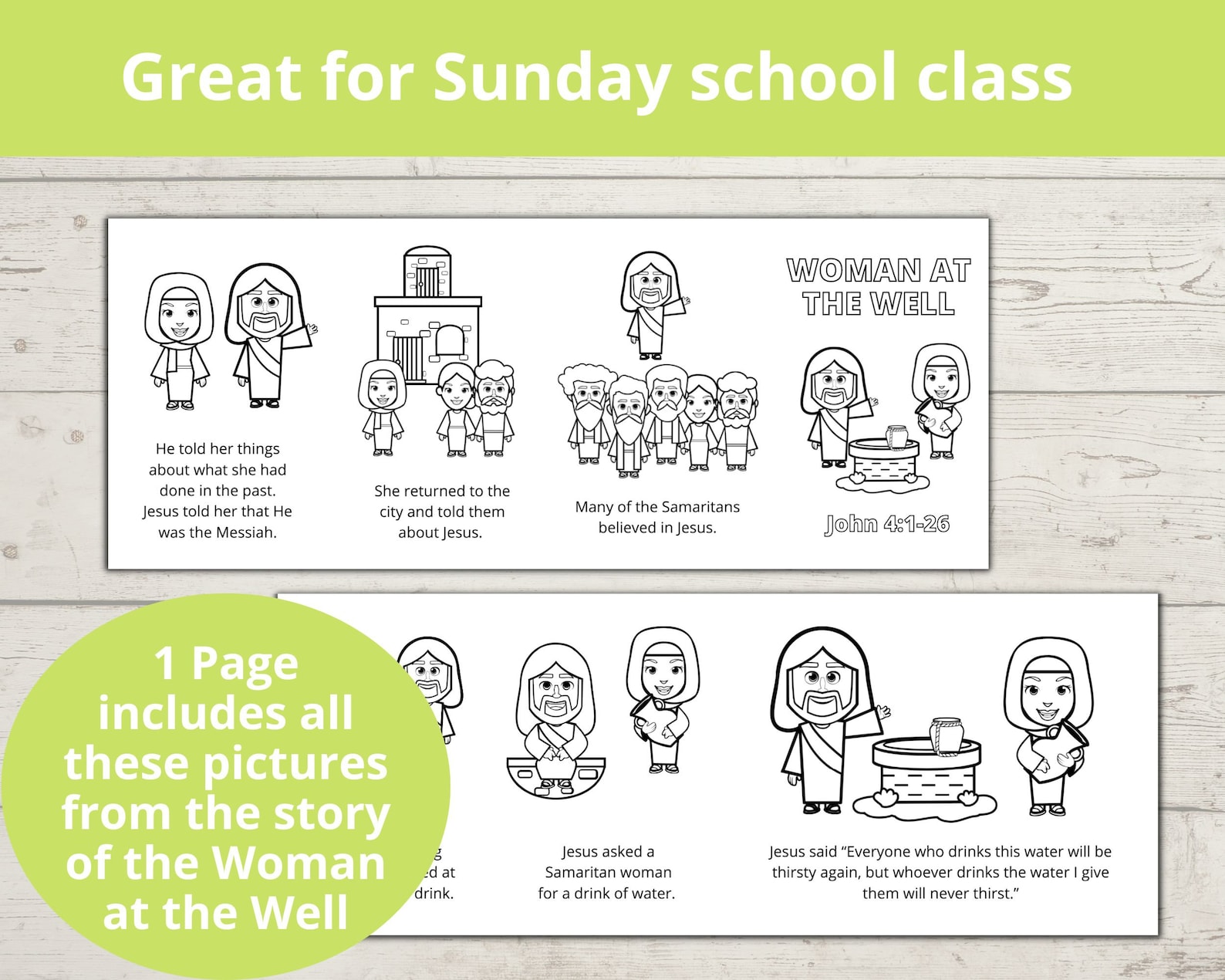 Woman at the Well Craft, Samaritan Woman Bible Story Activity, Mini ...