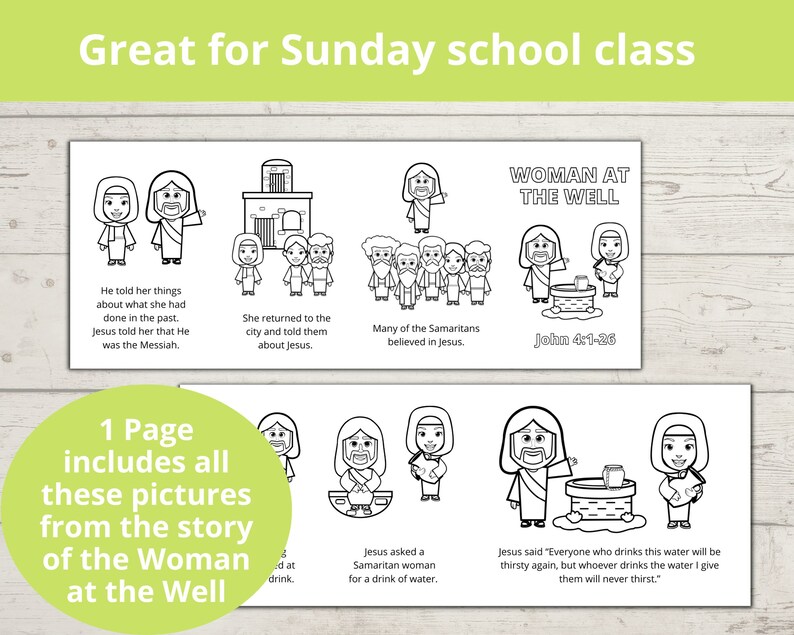 Woman at the Well Craft, Samaritan Woman Bible Story Activity, Mini ...