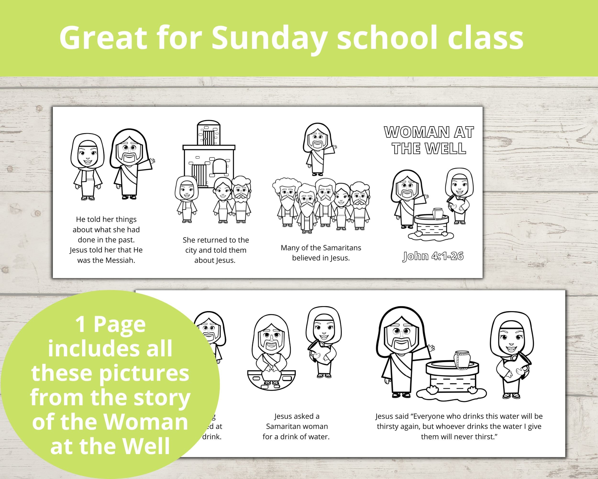 Woman at the Well Craft, Samaritan Woman Bible Story Activity, Mini ...