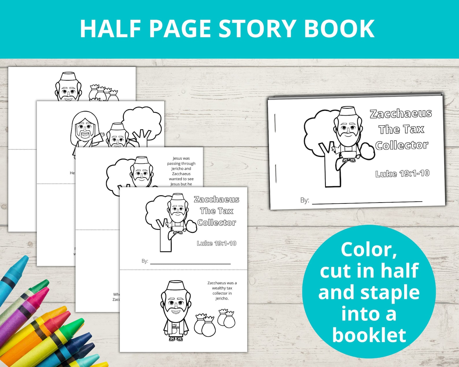 Zacchaeus Printable, Zacchaeus the Tax Collector, Bible Story Crafts ...