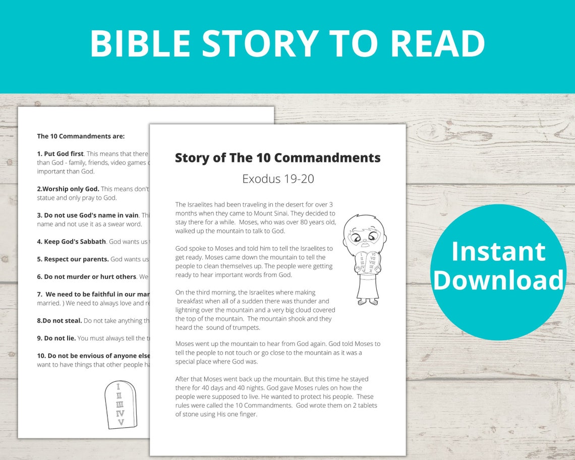 10 Commandments Bible Story Activities Sunday School Craft - Etsy