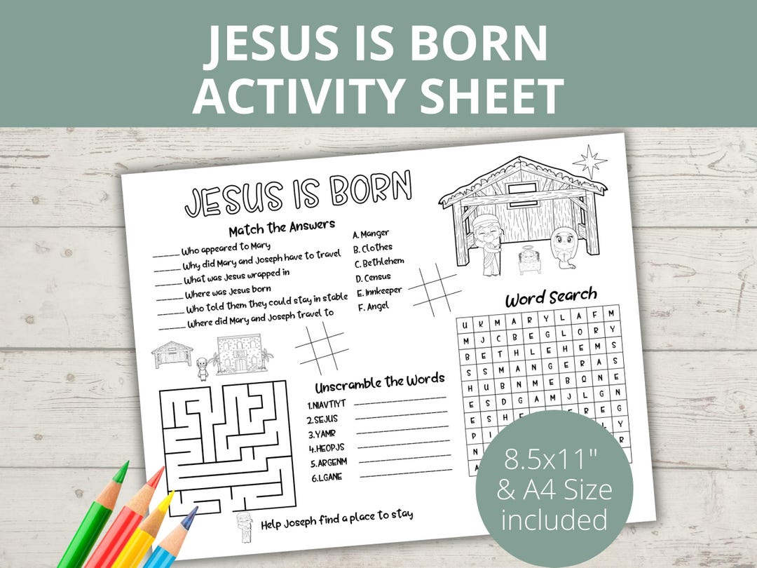 Jesus is Born, Baby Jesus, Christmas Nativity, Church Kids Activity ...