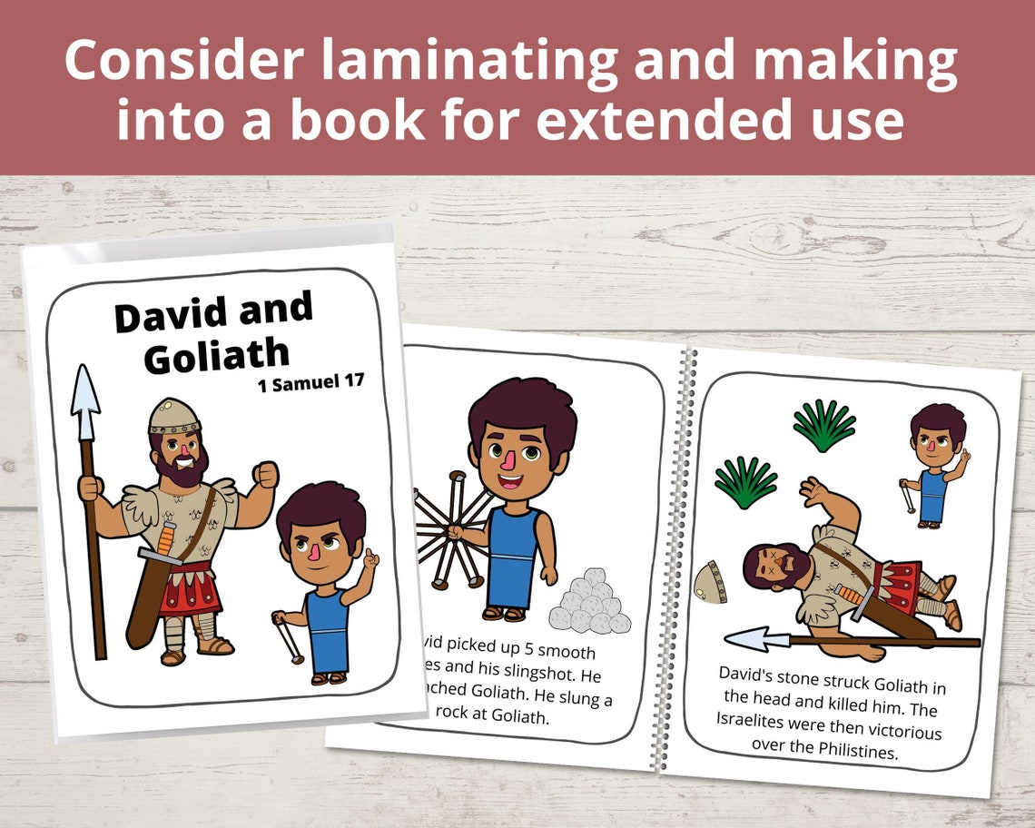 David and Goliath Lesson, Bible Story Poster, Bible Coloring Pages for ...